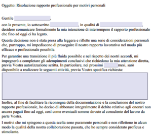 Lettera di Rinuncia all'Incarico per Motivi Personali PDF e Word