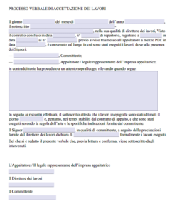 Verbale Fine Lavori Privati PDF e Word